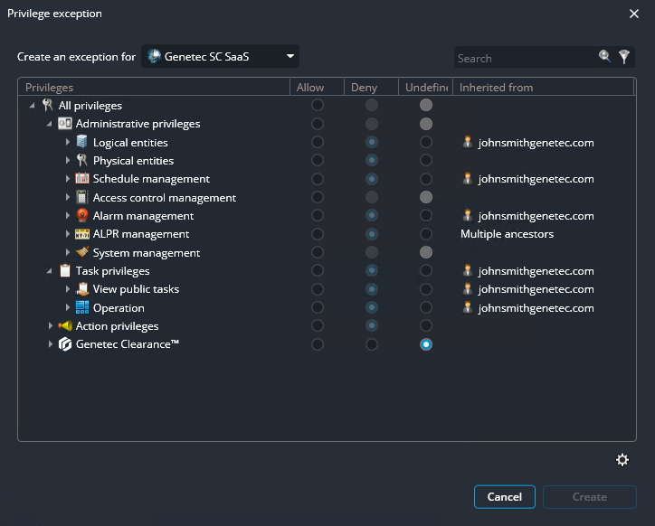 Assigning privileges to users